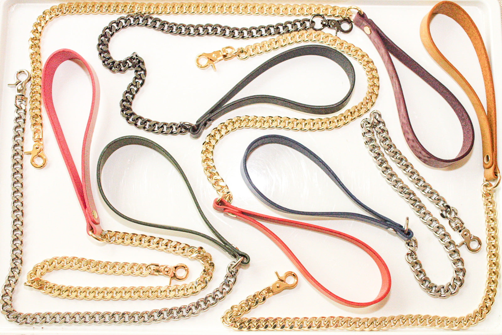 BDSM Leather & Chain Leash | Premium Italian Craftsmanship – Neon Coyotes