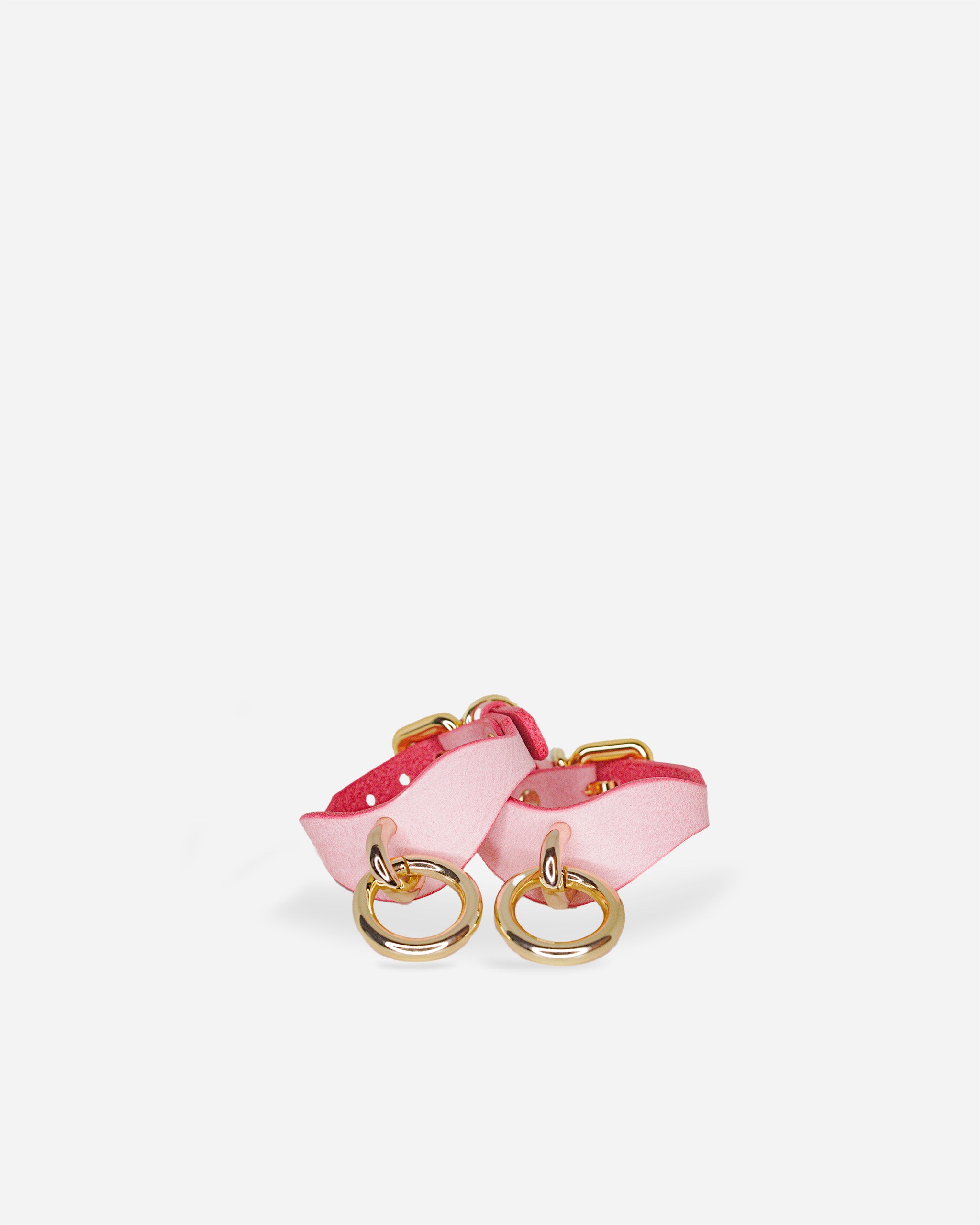 Leather Wrist Cuffs | Blush (Pink) with Gold Hardware | Luxurious ...